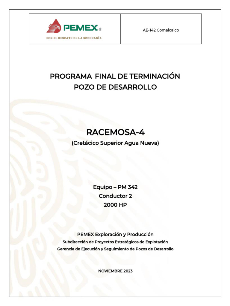 Racemosa-4 - Programa Final de Terminación | PDF