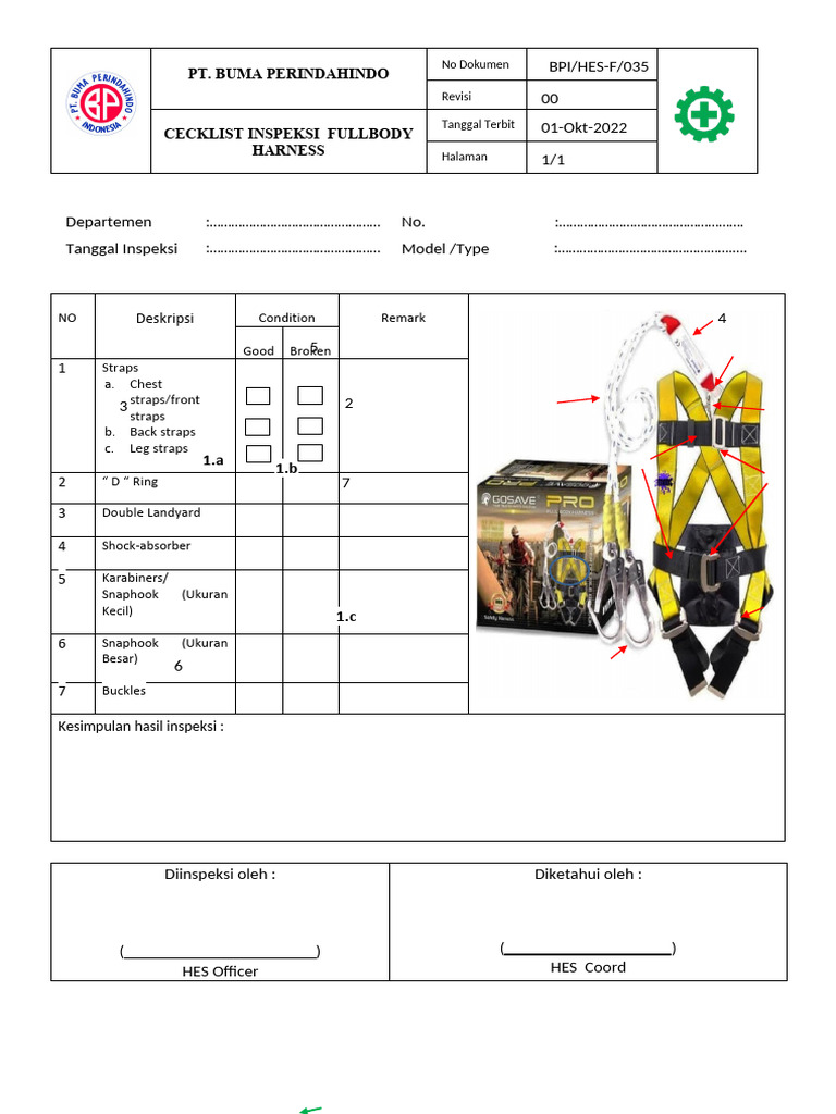 FORM CHECK LIST FBH | PDF