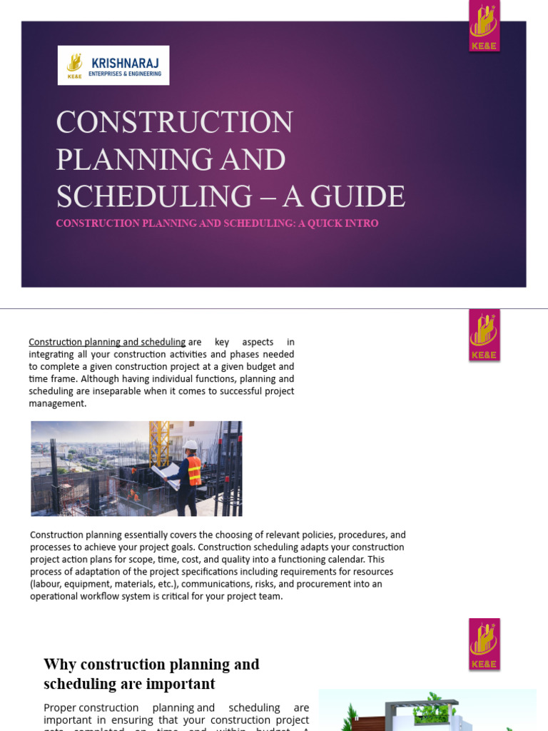 Construction Planning and Scheduling - A Guide Ke&e | PDF | Planning ...