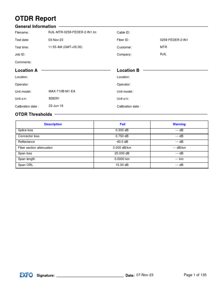 MTR 0259 Feder 2 in (Otdr) | PDF | Optical Fiber | Decibel