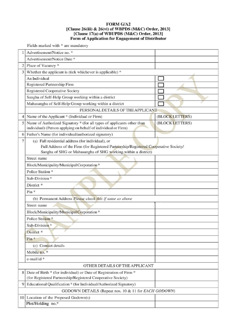 Sample Form ChecklistandAnnxI | PDF