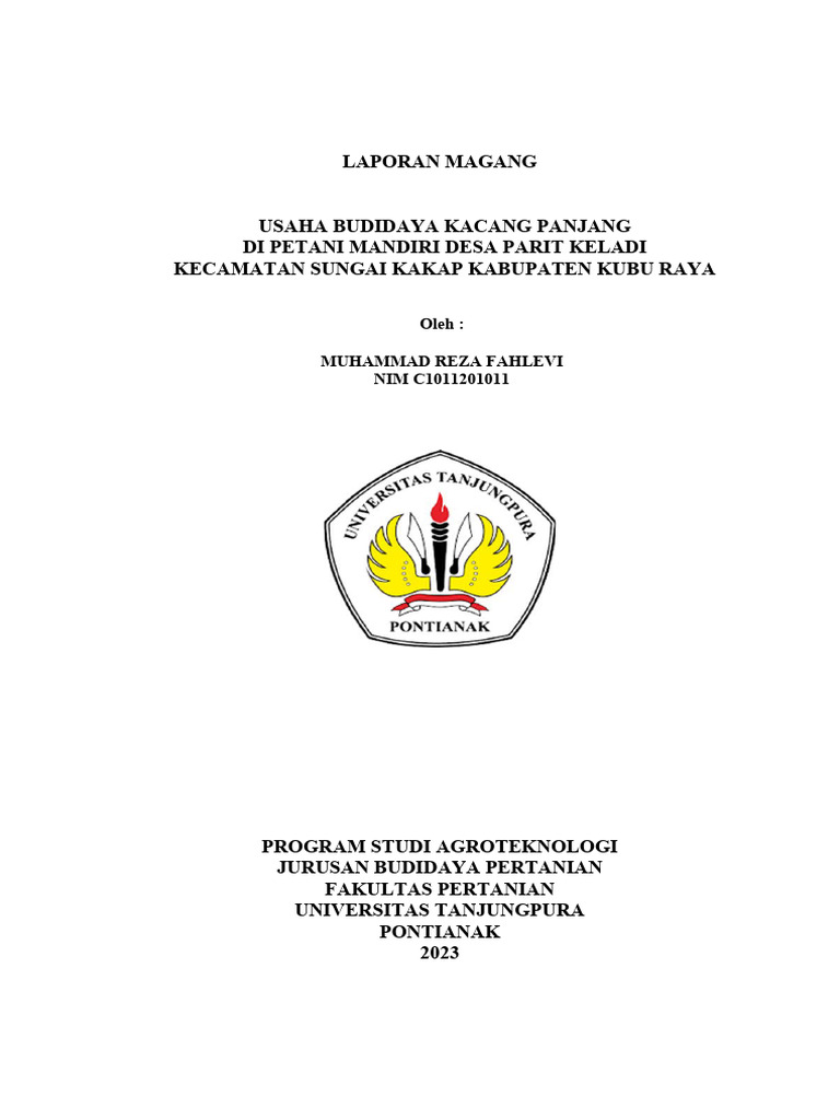 Revisi Laporan Magang Muhammad Reza Fahlevi. C1011201011 | PDF