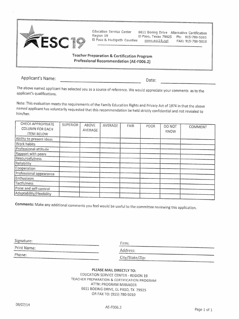 Referrence Form Fillable | PDF
