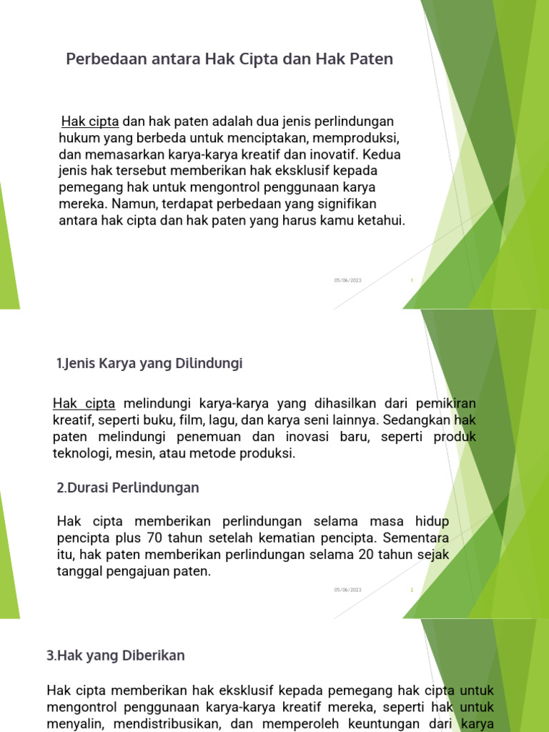 PTT - 02 - Perbedaan Hak Cipta Dan Paten | PDF