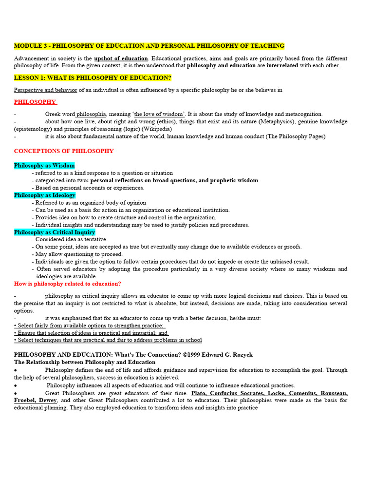 Ped9 Module 3 Reviewer | PDF