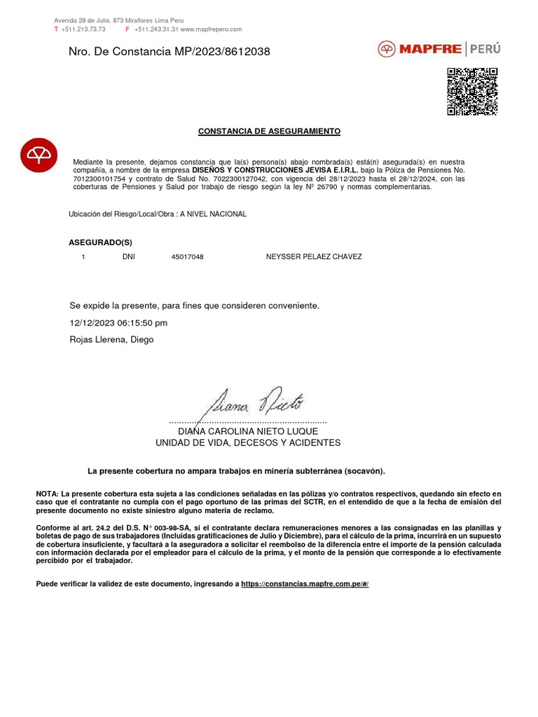 CONSTANCIA SCTR | PDF