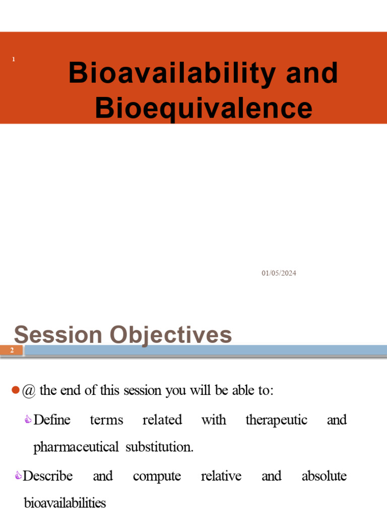 Lecturenote - Bioavailability and Bioequivalence | PDF ...