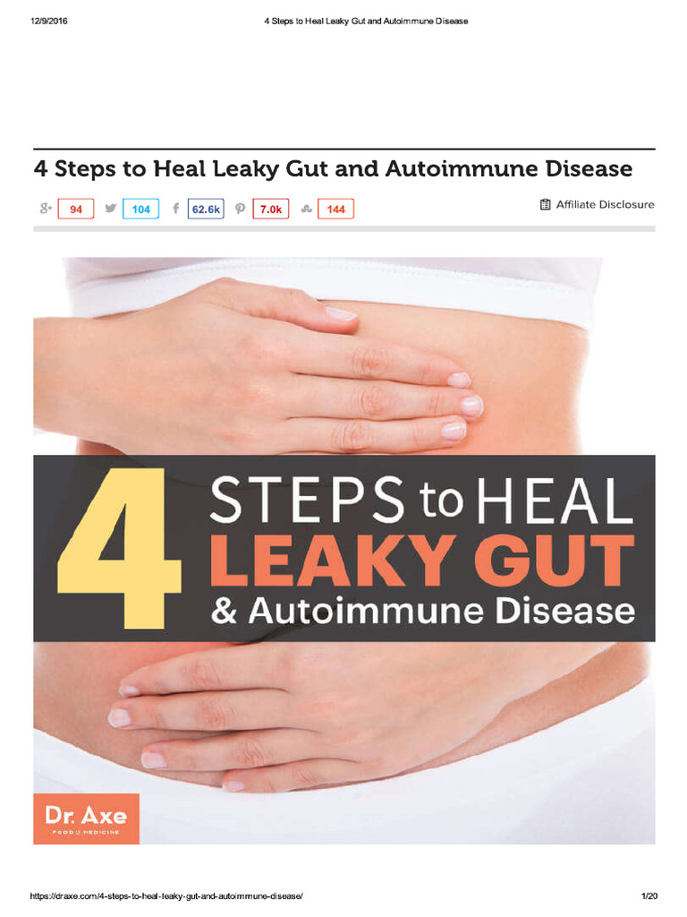 4 Steps To Heal Leaky Gut and Autoimmune Disease | PDF