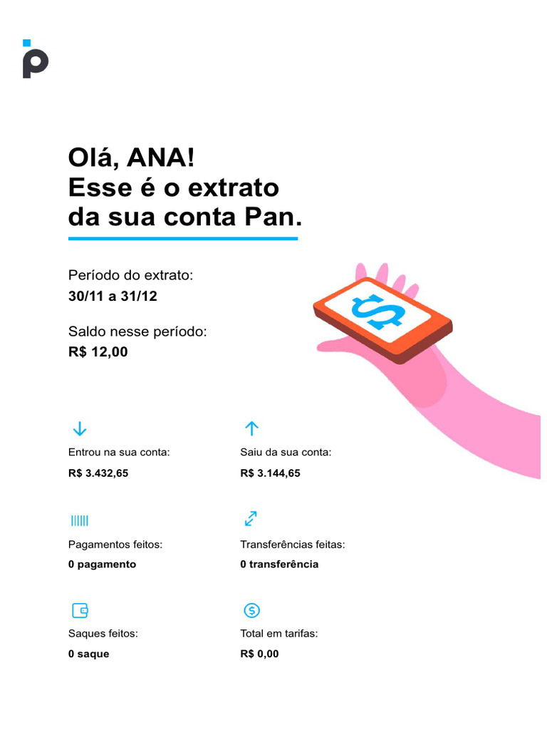 Extrato da Conta Pan - Nov/Dez 2023 | PDF