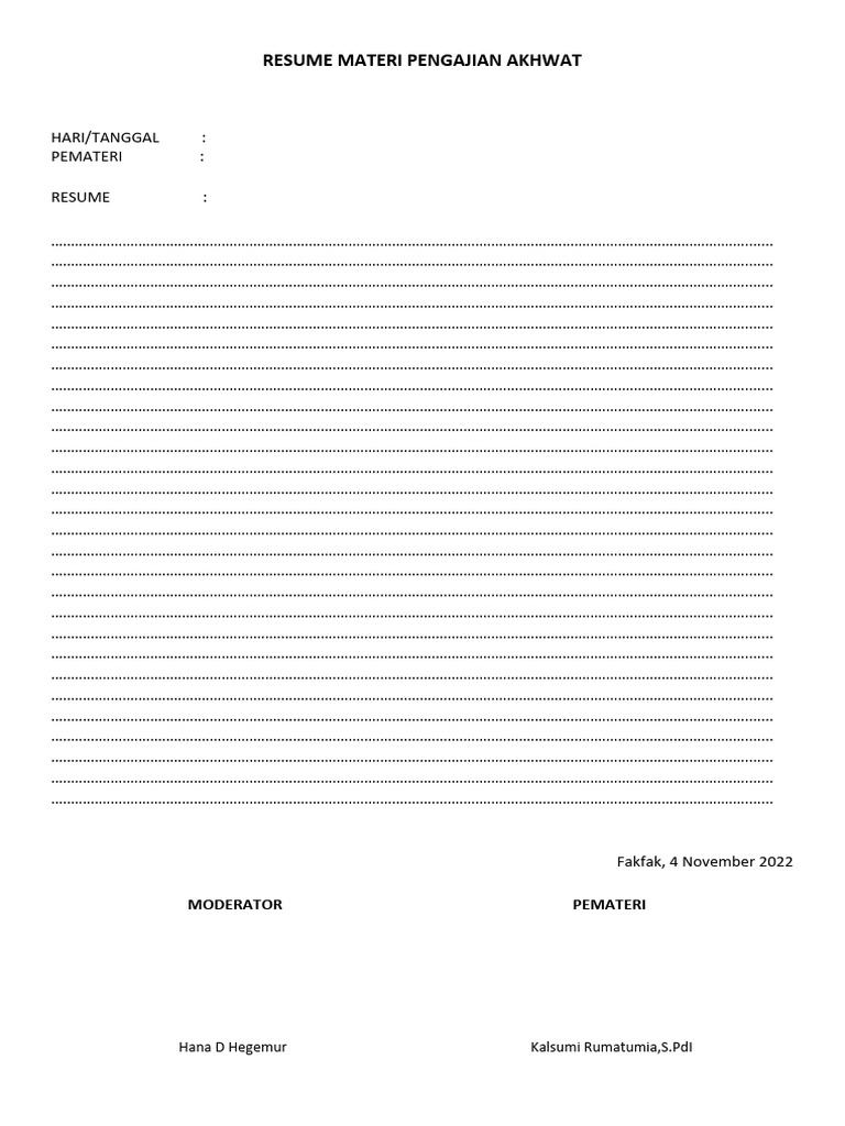 Resume Materi Pengajian Akhwat | PDF