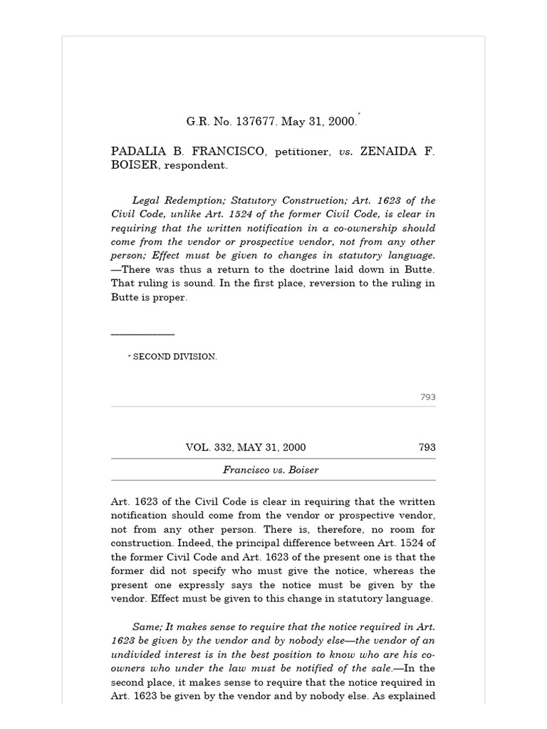 Francisco vs. Boiser | PDF | Lawsuit | Complaint