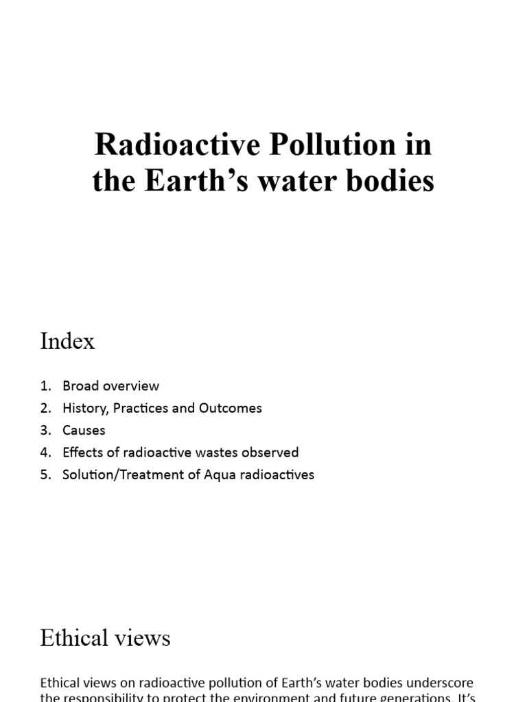 Radioactive Pollution in Water Bodies | PDF | Science & Mathematics