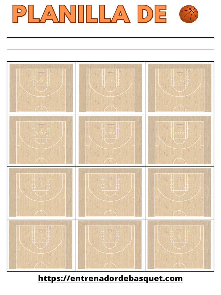Planillas Baloncesto para Imprimir Entrenador de Basquet | PDF