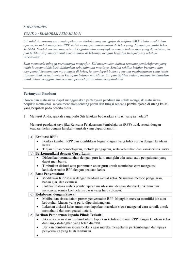 Elaborasi Pemahaman | PDF