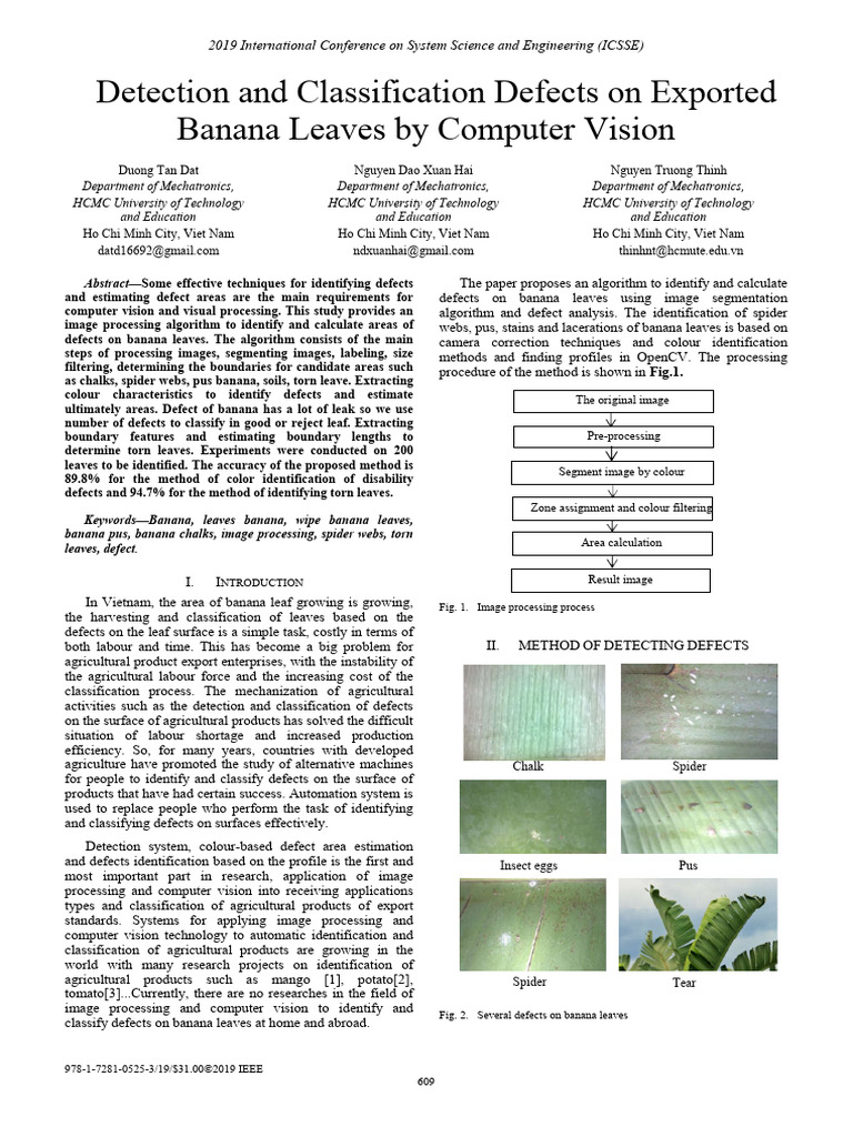 Banana Leaf Detection by Computer Vision | PDF