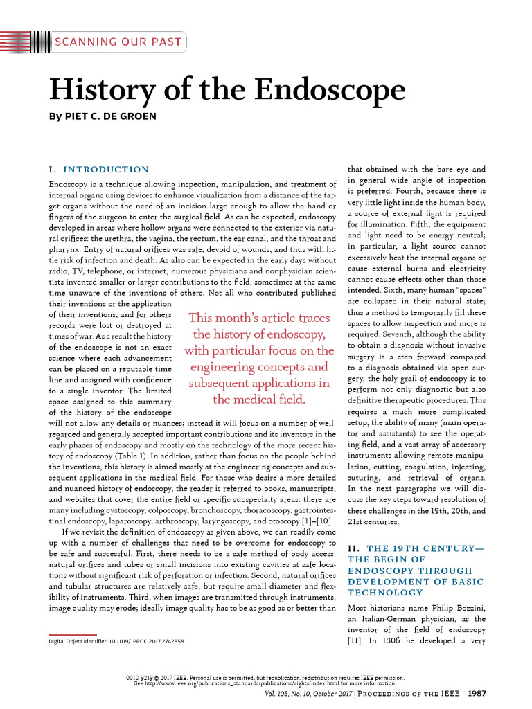 History of The Endoscope | PDF