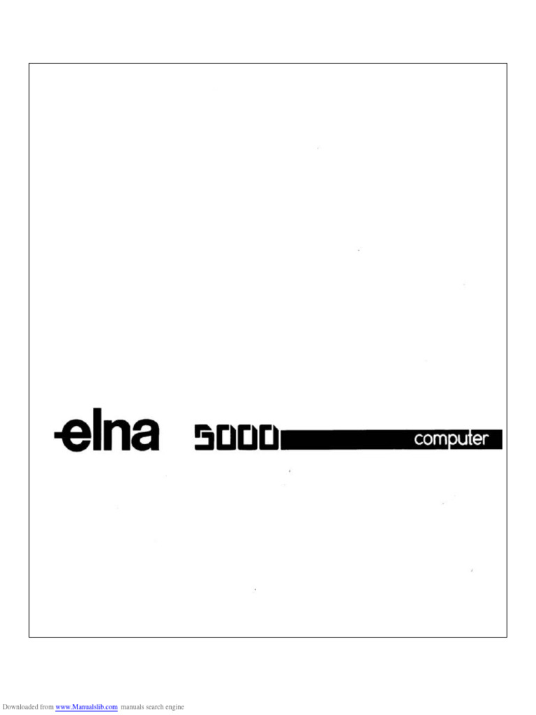 Elna 5000 Computer Sewing Machine Instruction Manual | PDF ...