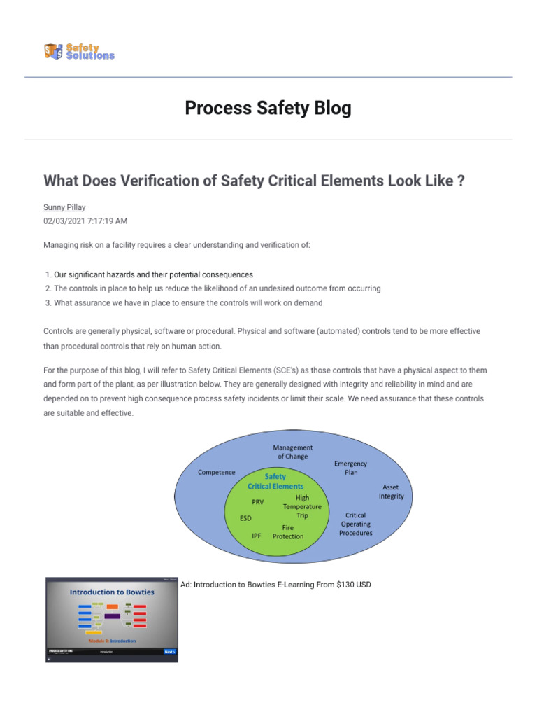 What Does Verification of Safety Critical Elements Look Like | PDF ...