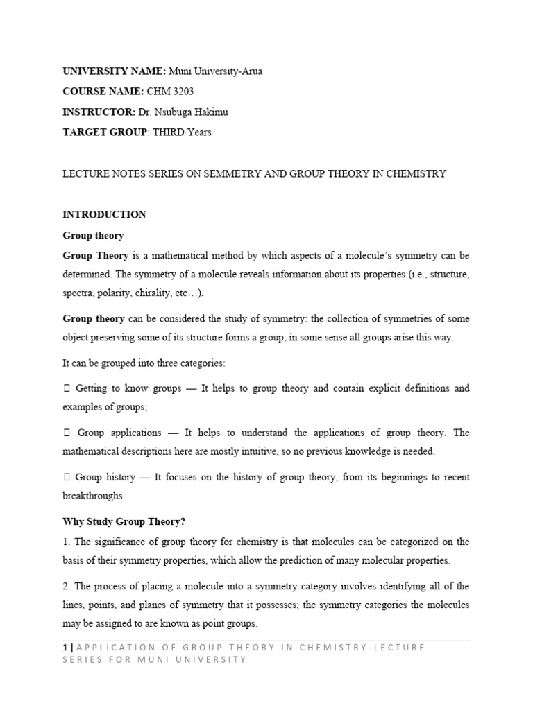 Group Theory-Introduction | PDF | Teaching Methods & Materials ...