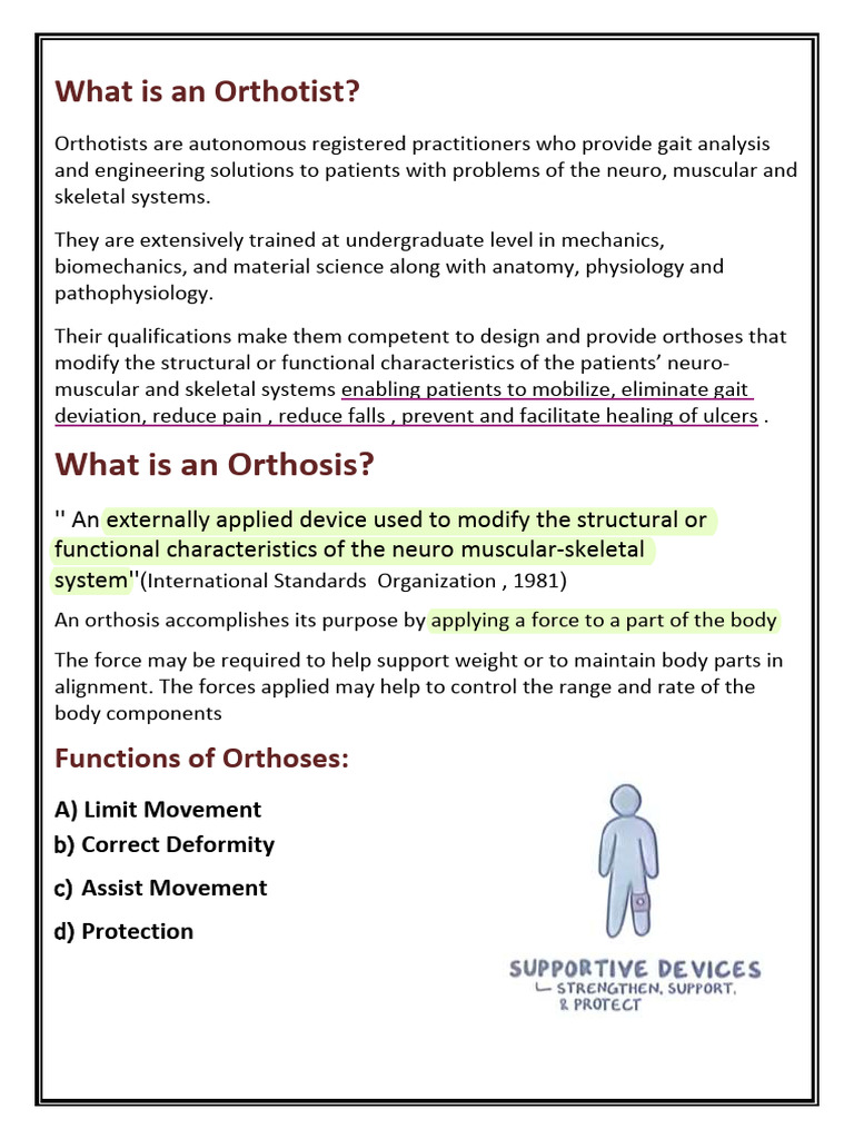 Lec 1. Orthotics | PDF