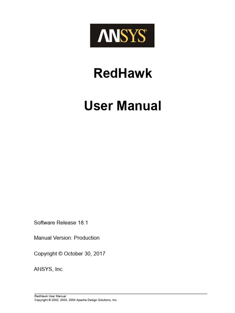 RedHawk User Manual v18.1 2017 | PDF | Command Line Interface | Copyright RedHawk User Manual v18.1 2017 | PDF | Command Line Interface | Copyright