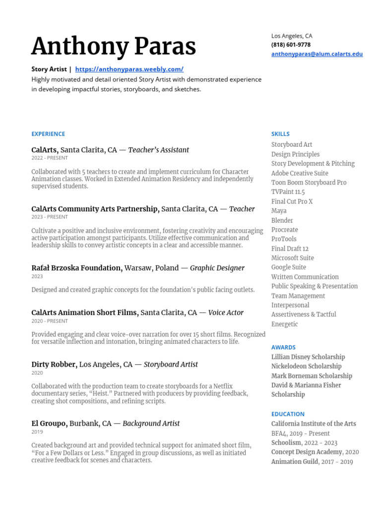 Anthony Paras Resume 2024 | PDF