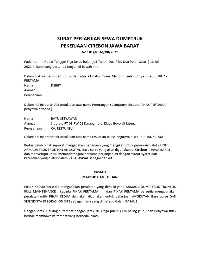 DT Index 24 Cirebon - Pak Bayu - Mbak Debby | PDF