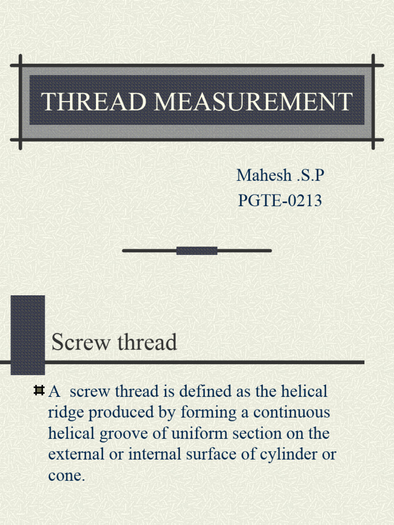 Thread Measurement | PDF