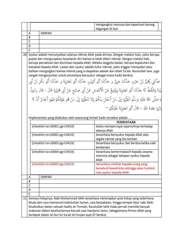 Soal Qurdis 5 | PDF