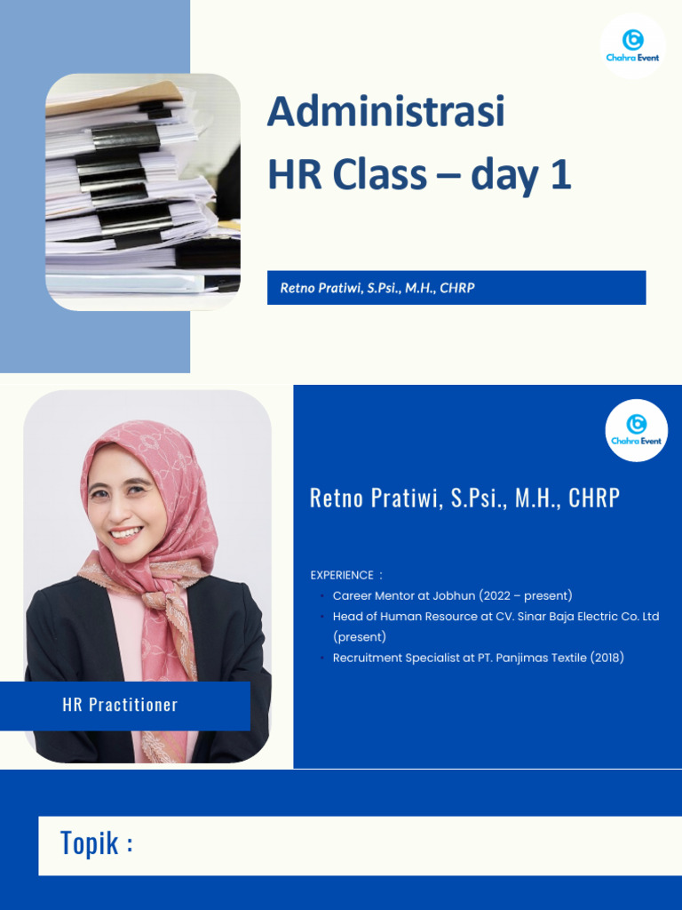 Administrasi HR Class-Day 1 | PDF Administrasi HR Class-Day 1 | PDF