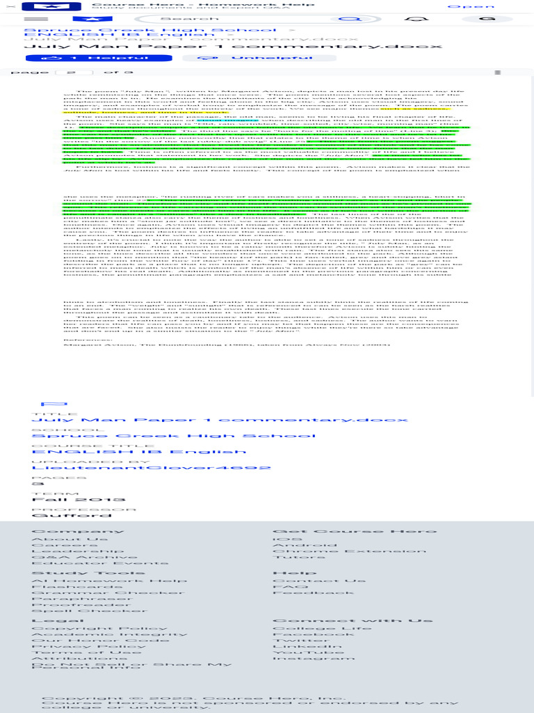 July Man Paper 1 Commentary | PDF
