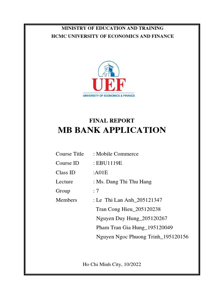 Group 7 - Final Report | PDF | Banks | Online Banking Group 7 - Final Report | PDF | Banks | Online Banking