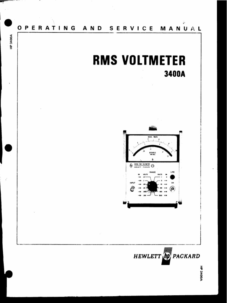 HP - 3400A - RMS - Voltmeter - Service - Manual - (Complete) (1 ...