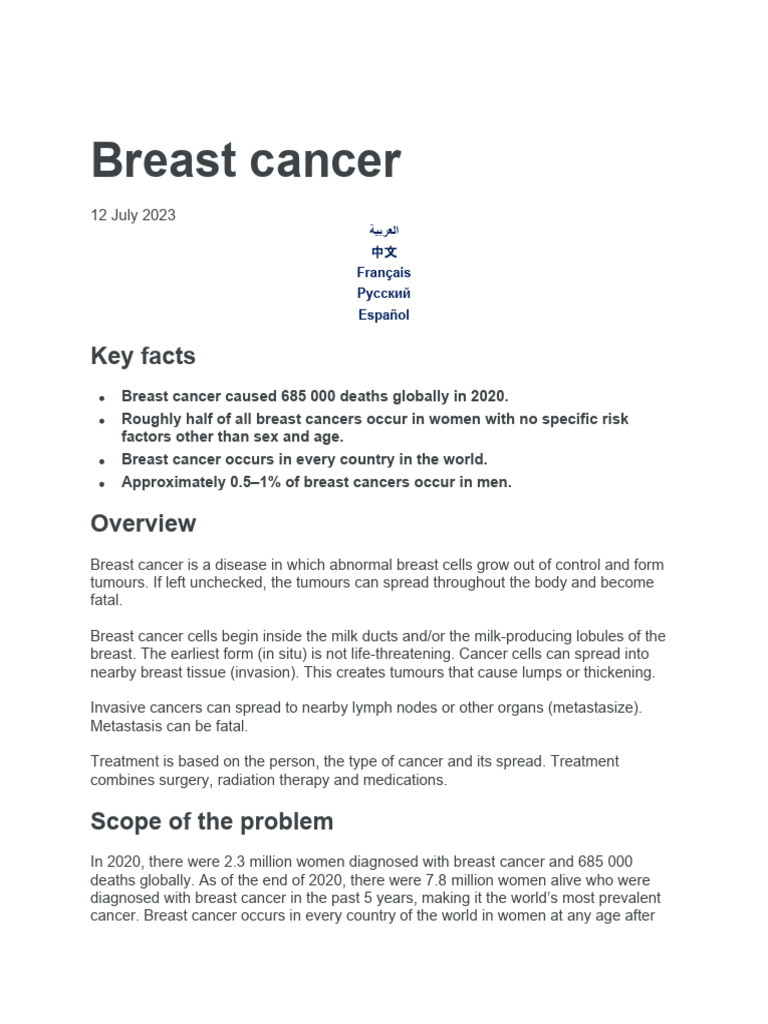 Breast Cancer | PDF
