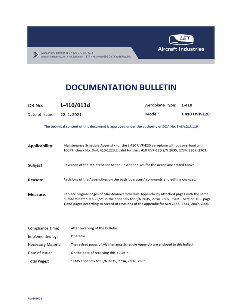 Documentation Bulletin: DB No | PDF | Equipment | Manufactured Goods