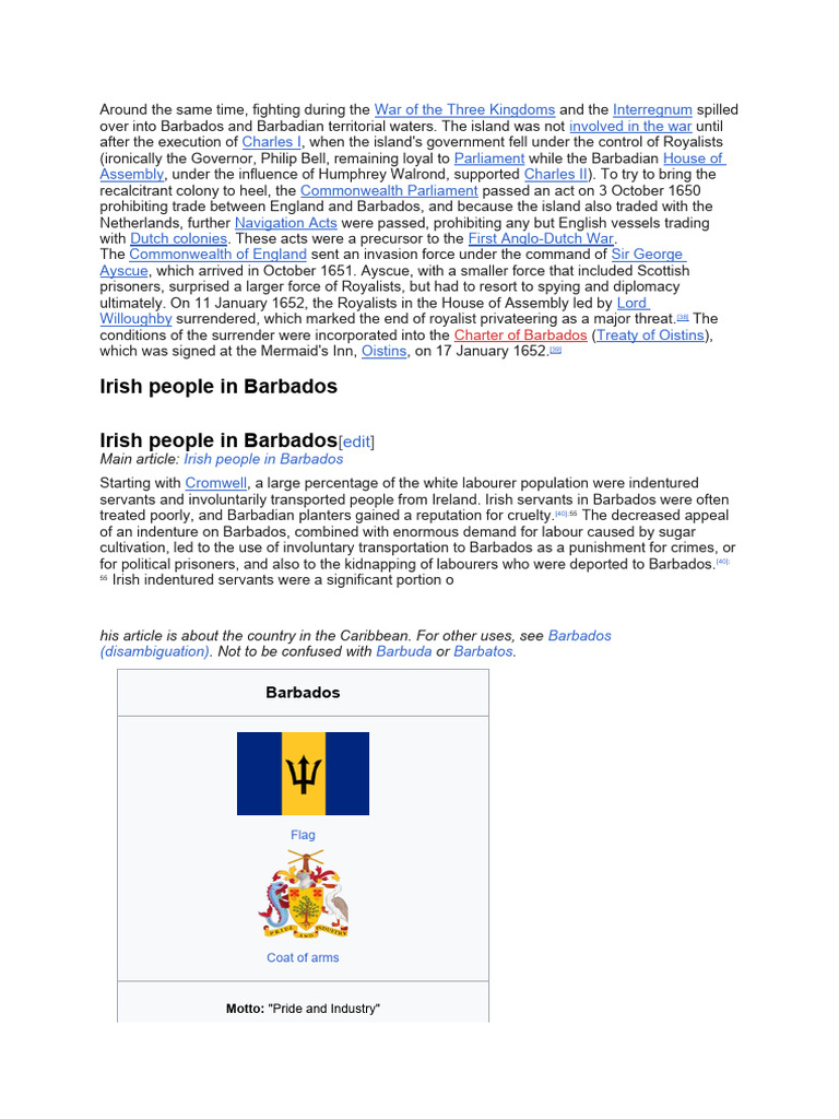 Barbados History: Colonial Era and Independence | PDF