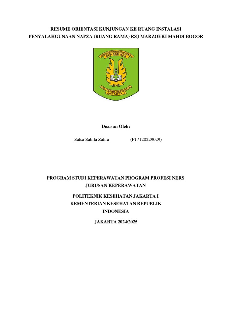 Salsa Sabila Zahra - RESUME NAPZA | PDF | Pengembangan Diri
