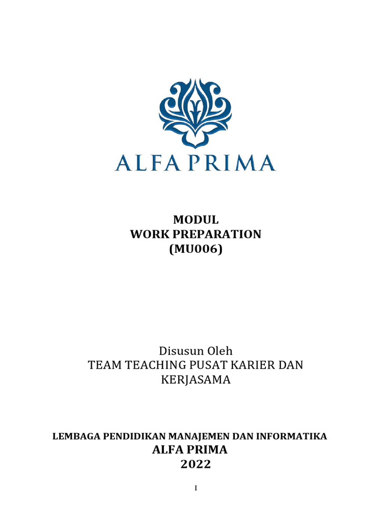 Modul Work Preparation | PDF