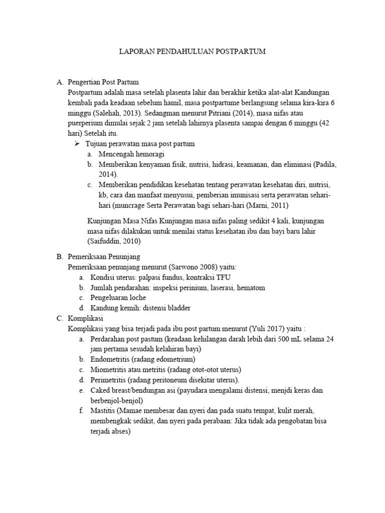 Panduan Perawatan Postpartum | PDF