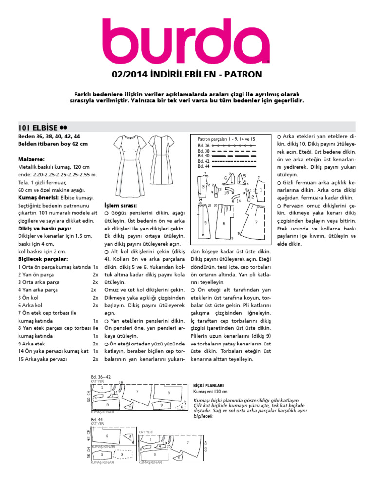 101-022014 Burda Pattern | PDF