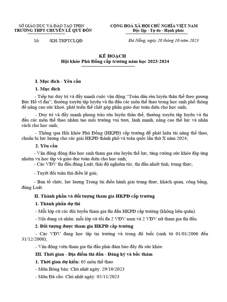 DIEU LE HKPD CAP TRUONG 2023 2024 M I 1 | PDF