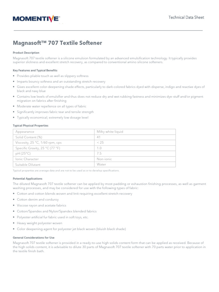 Magnasoft-707 Tds | PDF