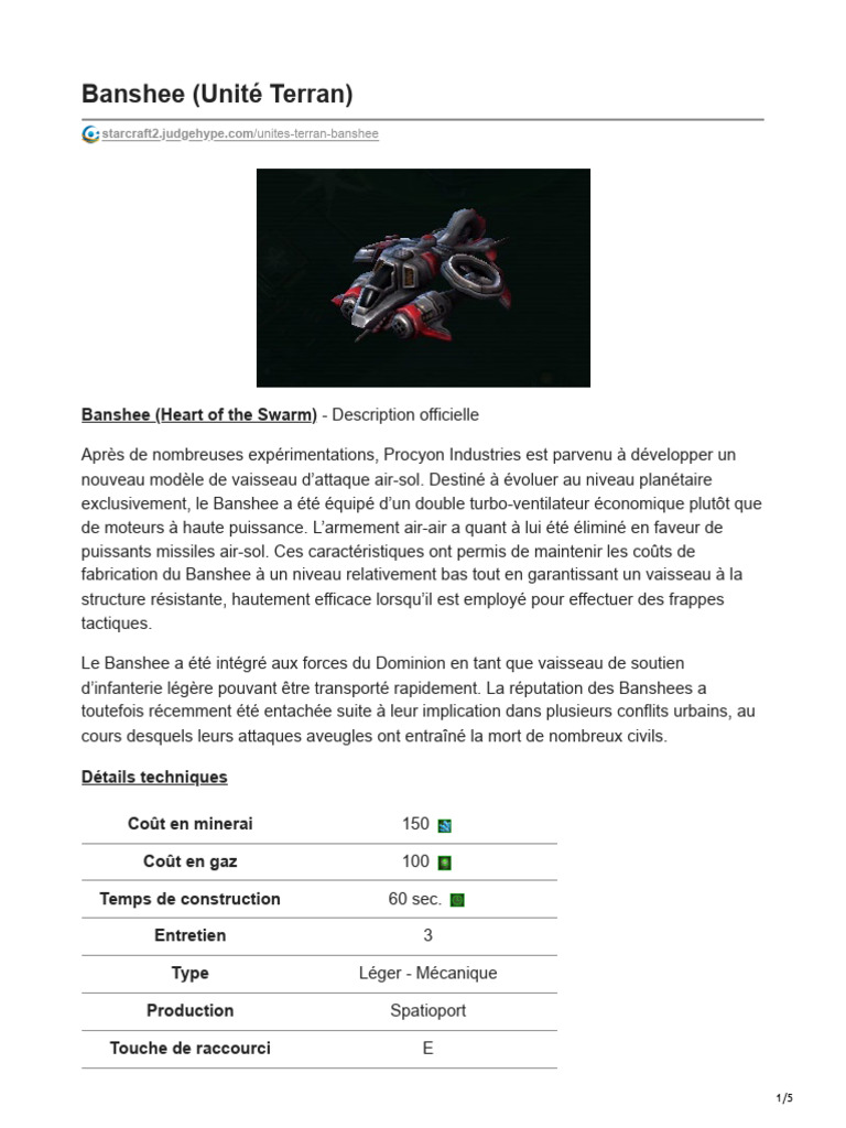 Banshee Unité Terran | PDF