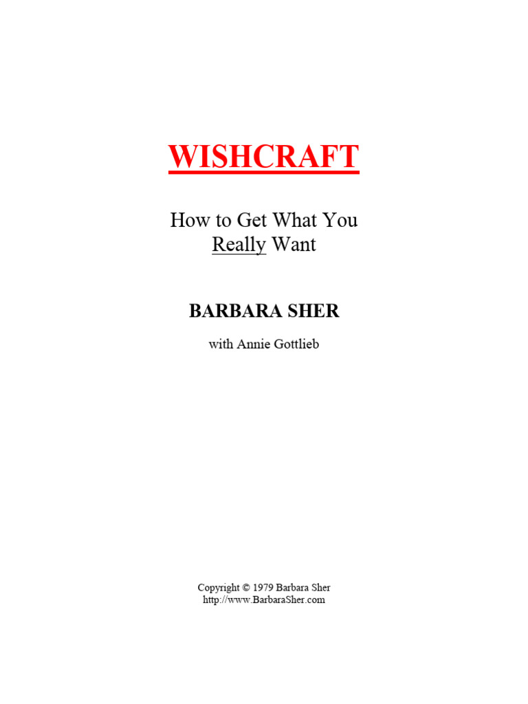 Wishcraft (Barbara Sher, Annie Gottlieb) | PDF | Cognition