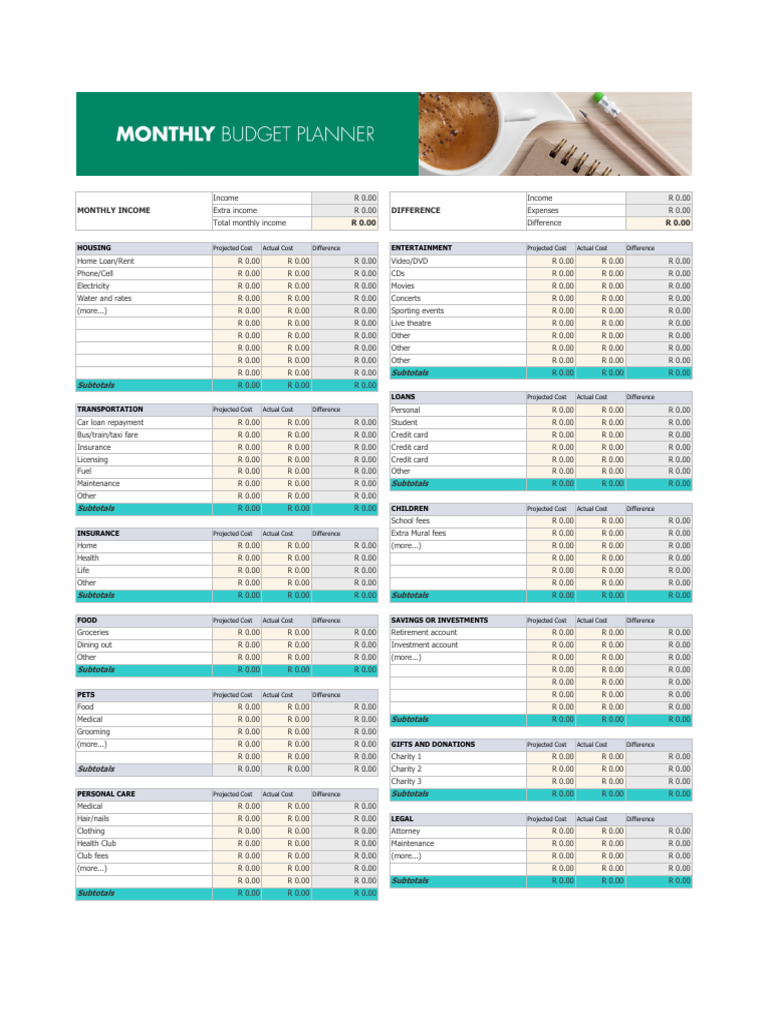 South African Budget Tool Final | PDF | Loans | Economies