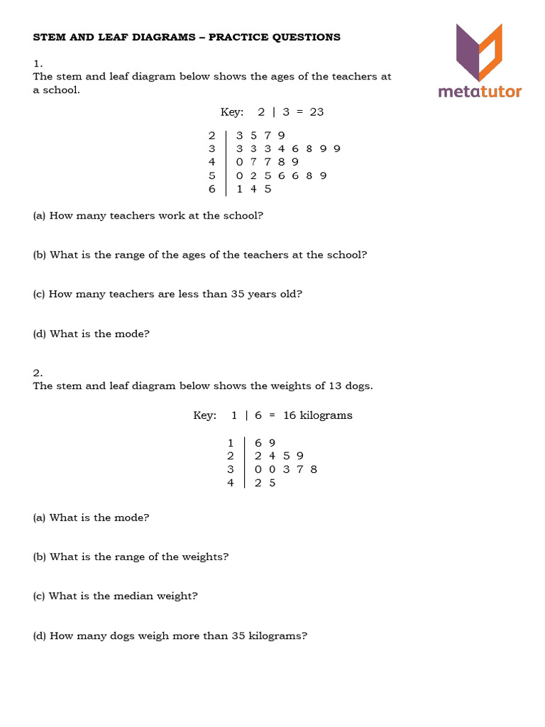 Stem and Leaf Diagrams | PDF