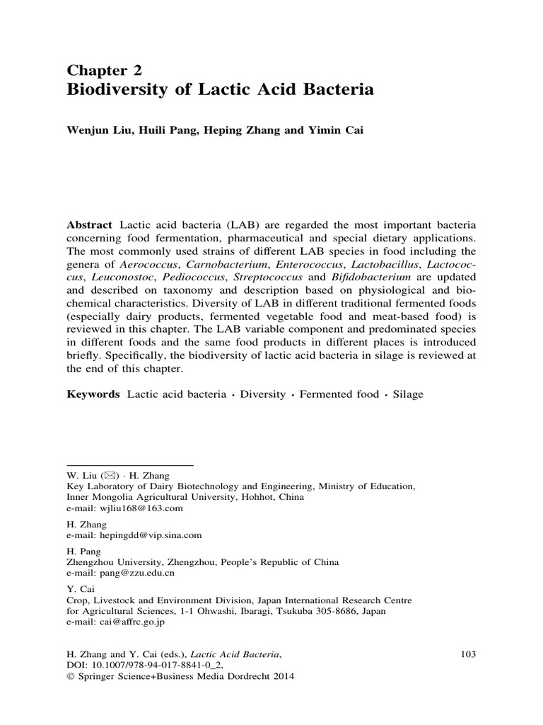 Biodiversity of LAB | PDF