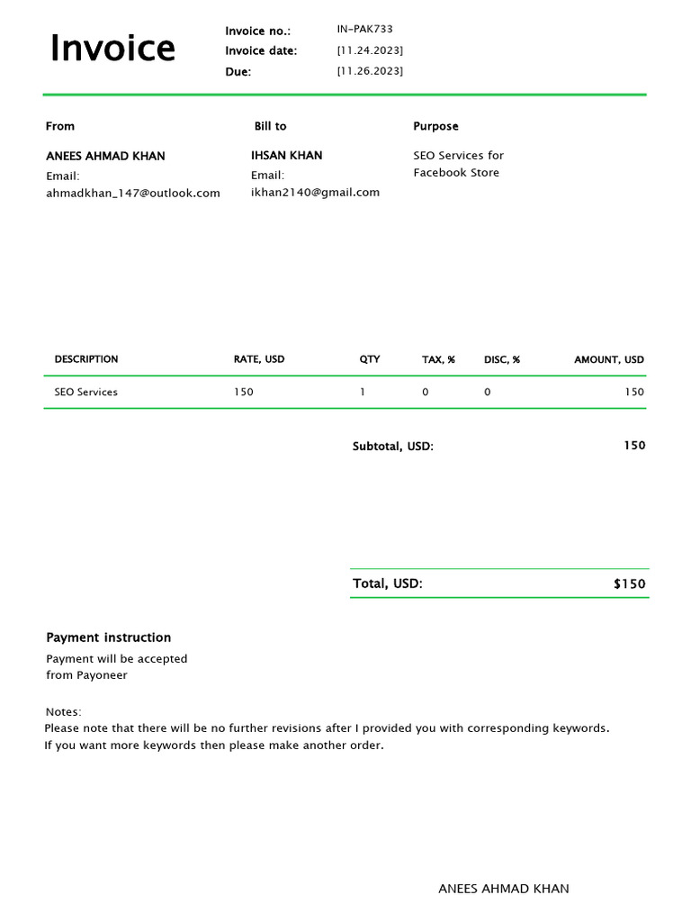 Seo Invoice | PDF