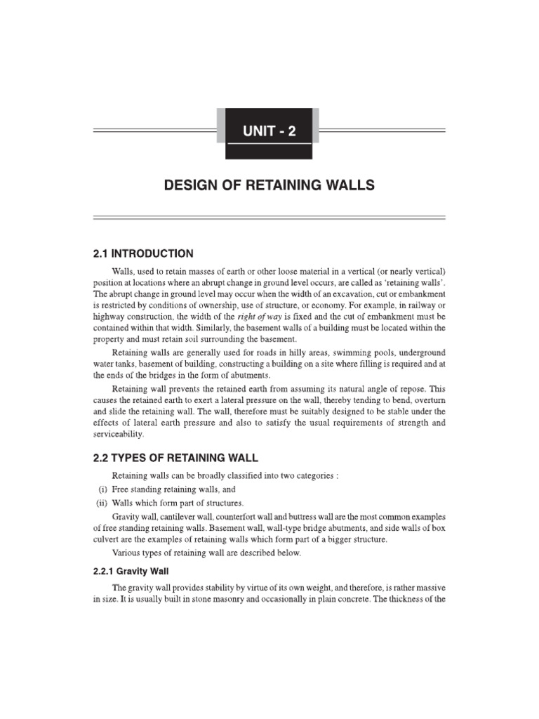 Module-2 Retaining Wall Final | PDF