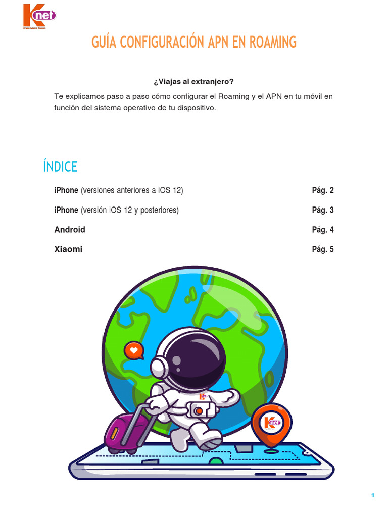 Guía configuración APN en roaming KNET | PDF | Ios | Yo telefono